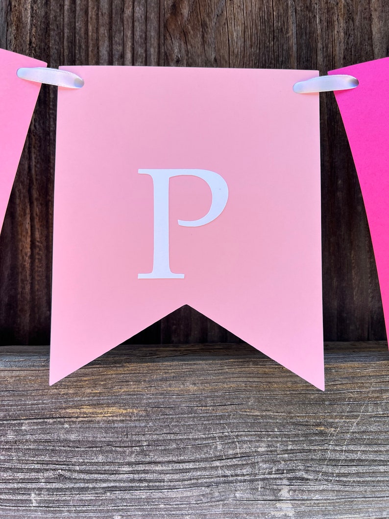 Happy Birthday Banner, Pink Birthday Banner, Pennant Banner ...