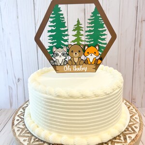 Woodland Cake Topper, Forest Cake Topper, Woodland Baby Shower, Oh Baby ...