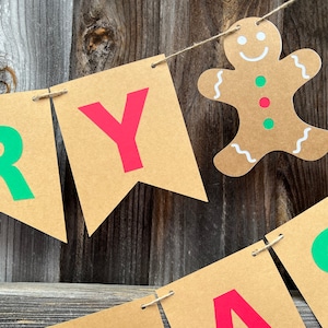 Christmas Banner, Gingerbread Banner, Christmas Decor, Christmas Party ...