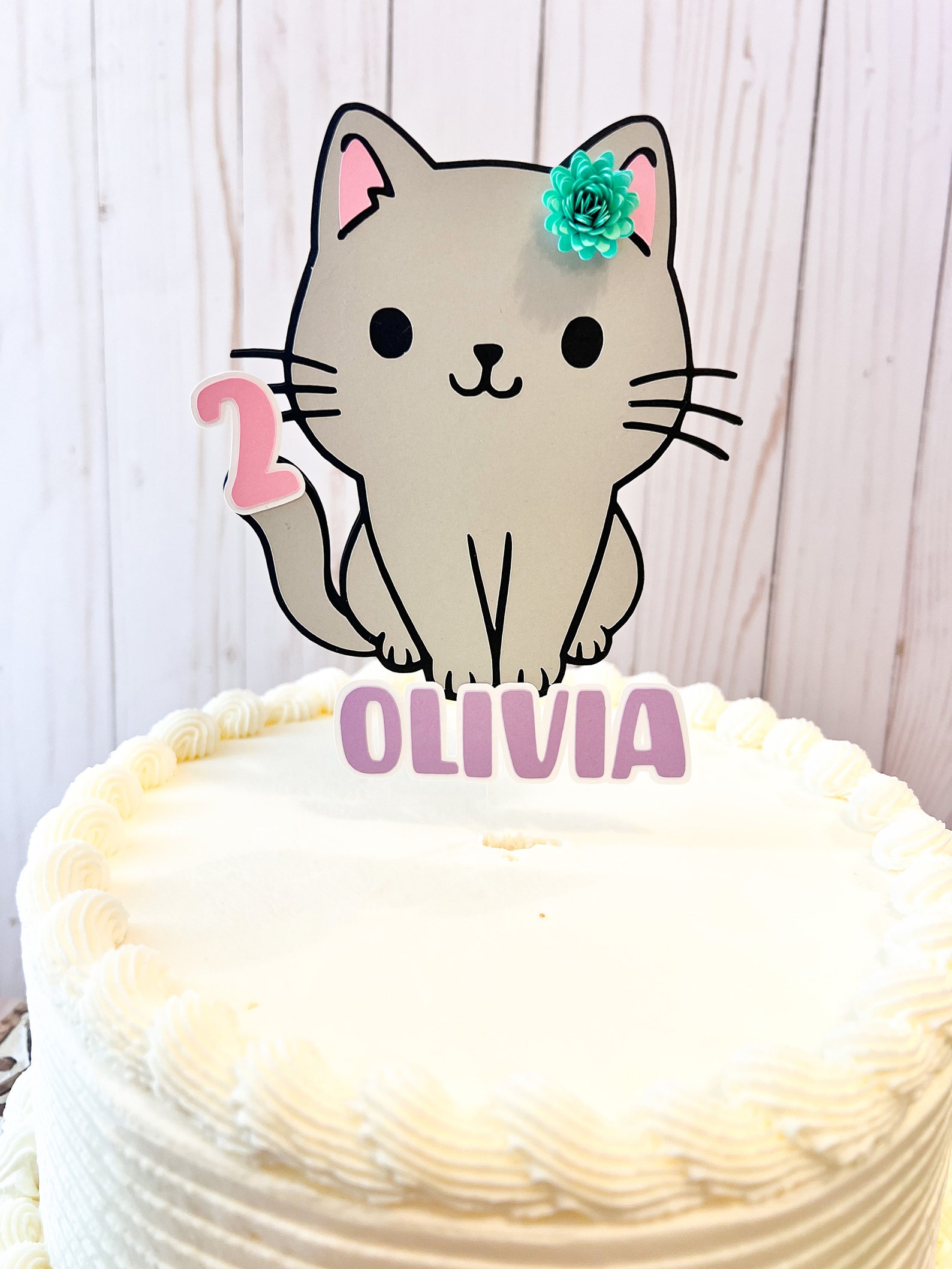 Cat Cake Topper Kitty Cat Cake Topper Cat Birthday - Etsy