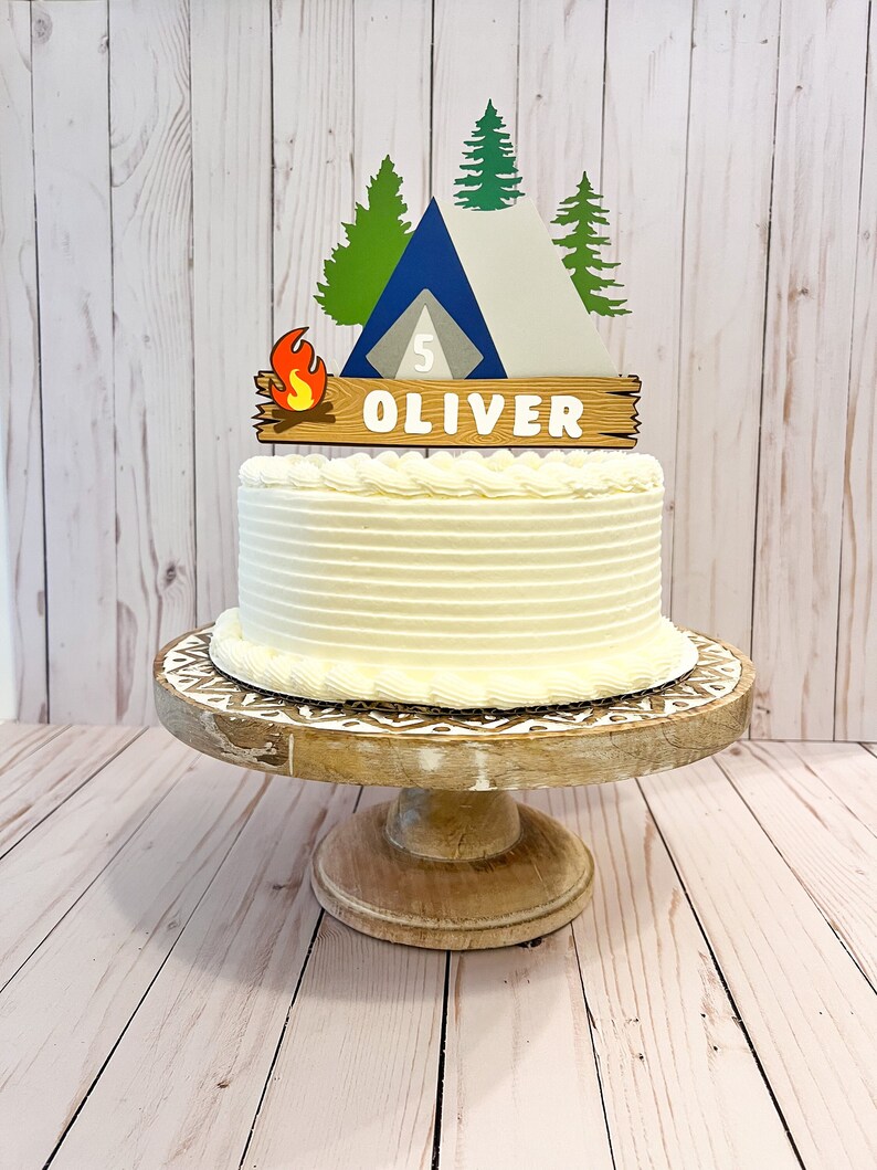 Camping Cake Topper Forest Cake Topper Camping Birthday - Etsy
