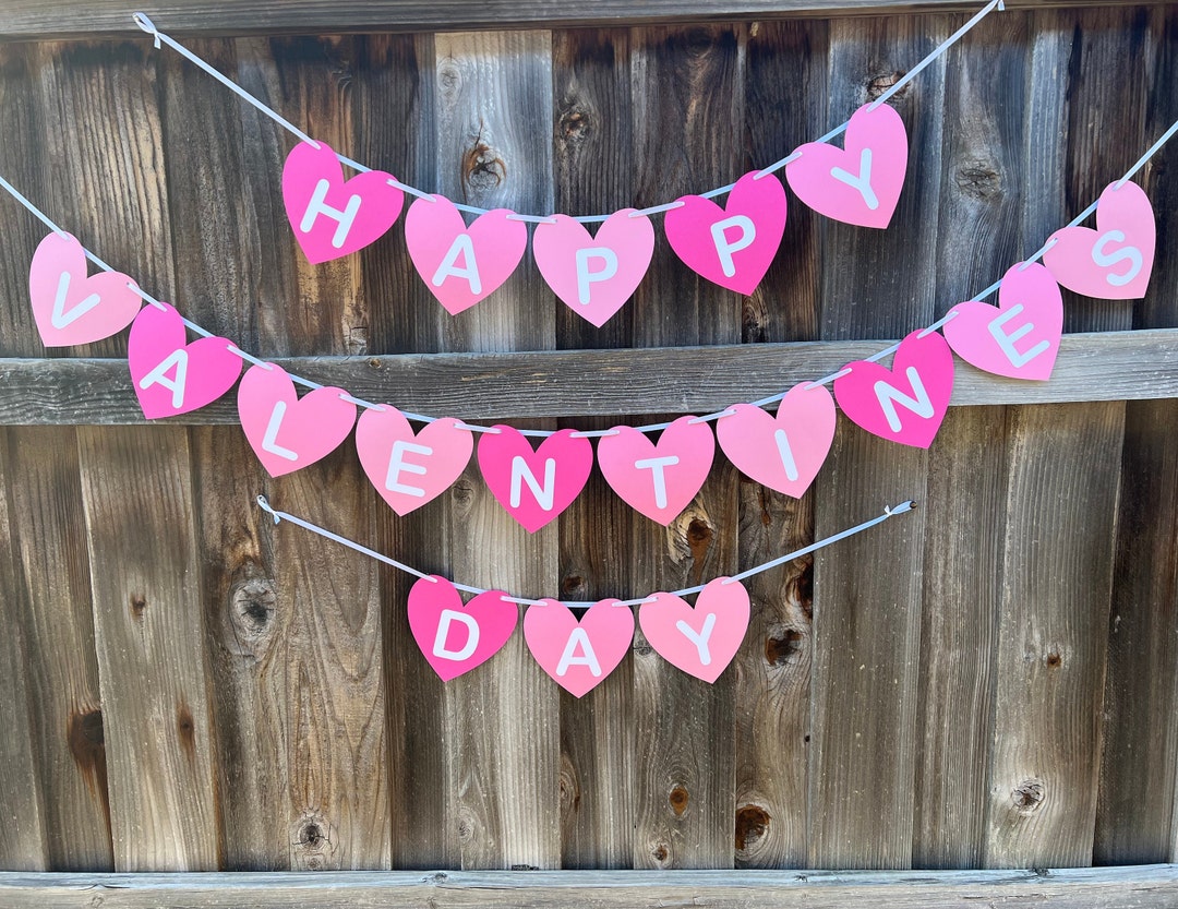 Valentines Banner, Valentines Day Banner, Heart Banner, Valentines ...
