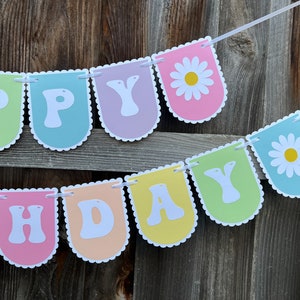 Pastel Birthday Banner, Pastel Party Decor, Pastel Groovy Banner ...