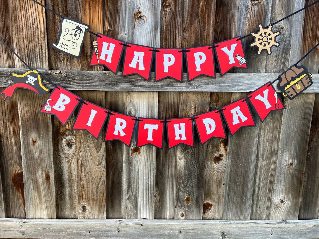 Pirate Birthday Banner, Pirate Banner, Pirate Party, Pirate Party Decor ...