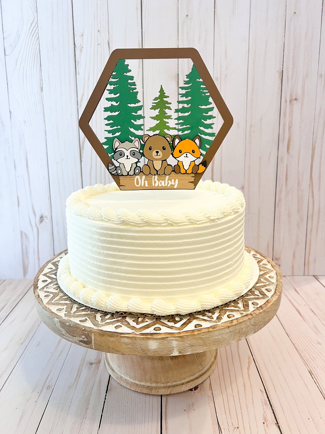 Woodland Cake Topper, Forest Cake Topper, Woodland Baby Shower, Oh Baby ...