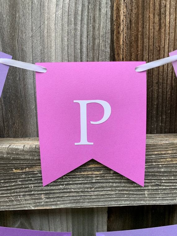 Banners & Signs Lilac & Dark Purple Pennant Flags Two Tone Purple Happy ...