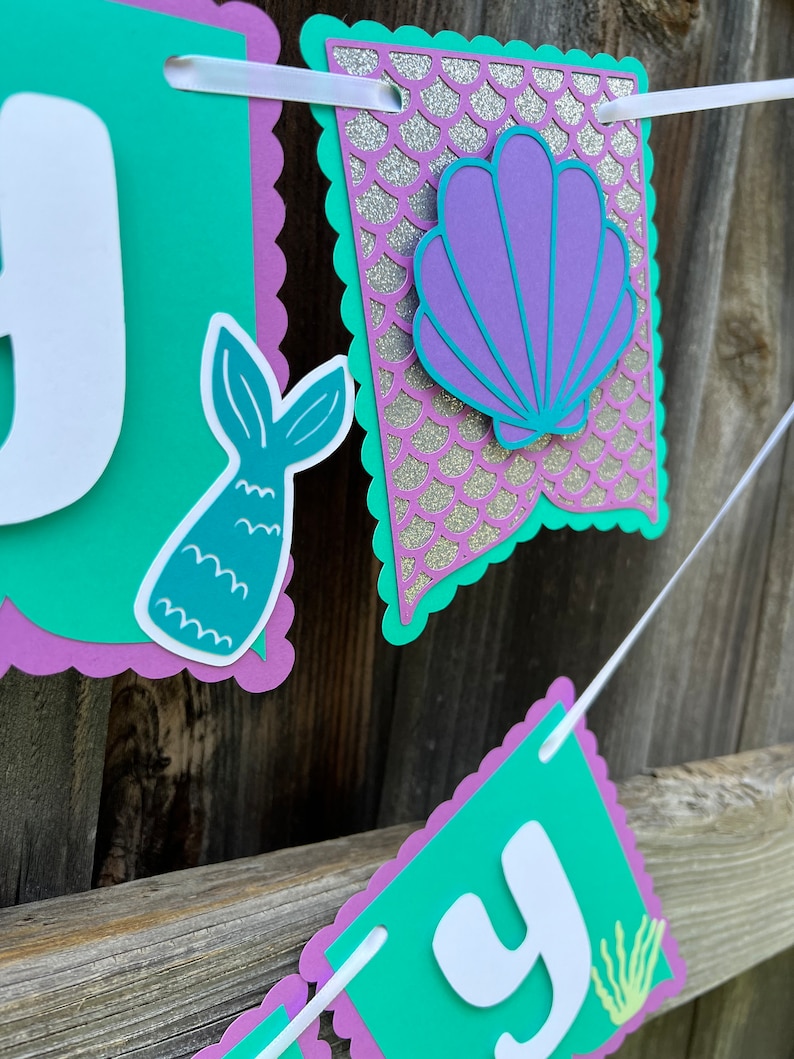 Mermaid Birthday Banner, Mermaid Banner, Mermaid Birthday Decor ...