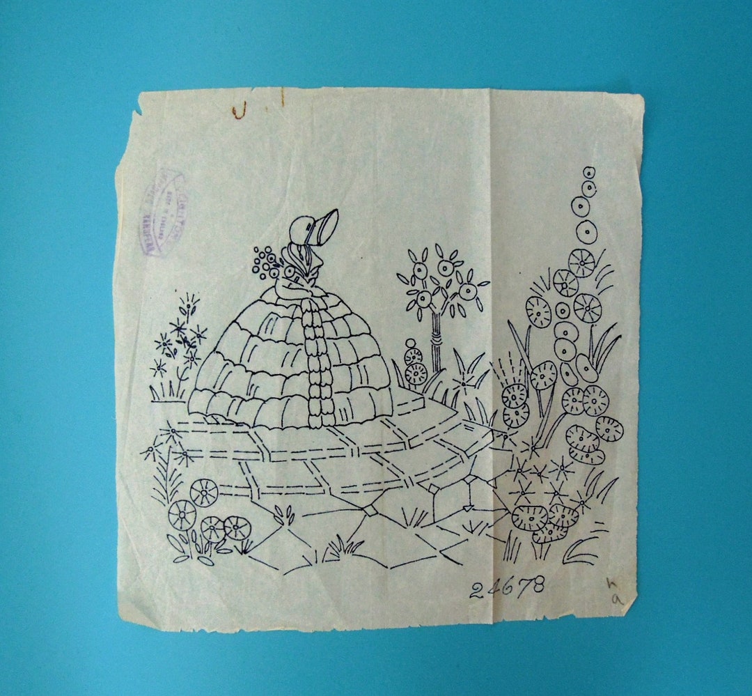 Crinoline Lady Vintage Embroidery Transfer - Etsy