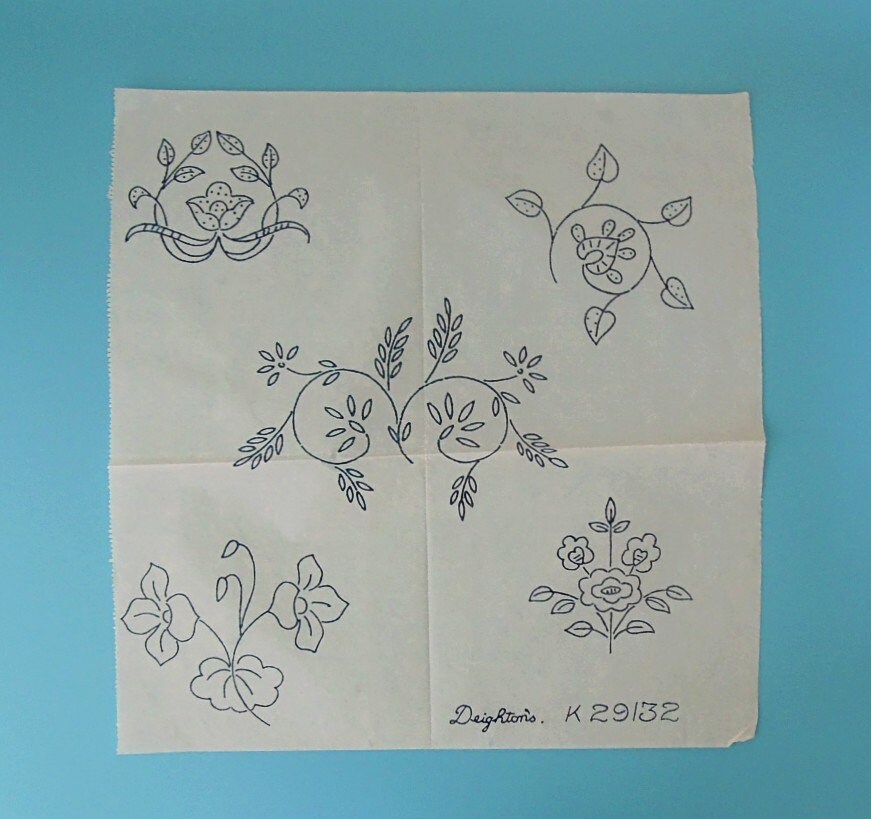 Floral Motifs Vintage Embroidery Transfer - Etsy