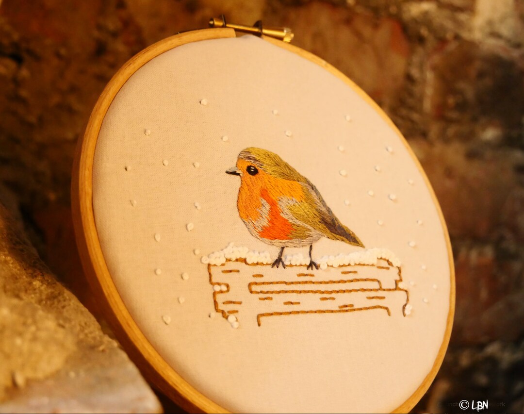 Winter Robin - Robin Hand Embroidery PDF Pattern/ Animal Hand ...