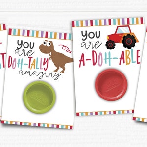 Play Doh Printable Cards. Valentines Day Favor Tags. Kids Valentines ...