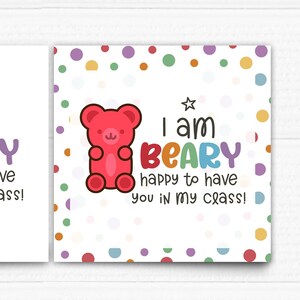 Welcome Back to School Tag. Not Editable. I Am Beary Happy to Have You ...