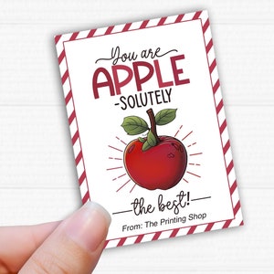 Printable Favor Tags. You Are Apple-solutely the Best. Employee ...
