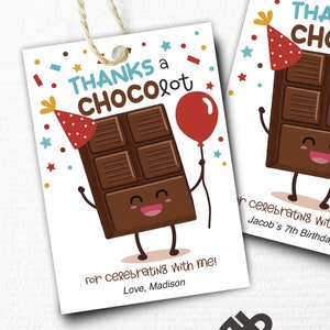 Printable Birthday Favor Tags. Chocolate Favor Tag. Classroom Snacks ...