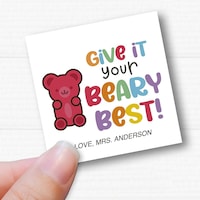 PRINTABLE Good Luck on the Test! I/we Know You'll Do Your BEARY Best ...