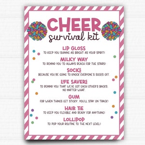 Printable Cheer Survival Kit. Competition Day. Candy Treat Team Tags ...