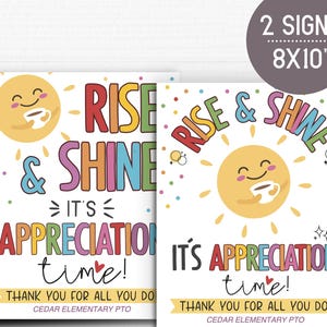 Teacher Appreciation Sign Printable – “rise and Shine, It’s ...