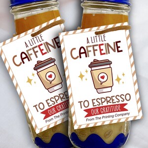 Printable Coffee Teacher Gift Tag. Espresso Our Gratitude. Appreciation ...