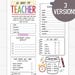 Getting to Know My Teacher Printable | All About My Teacher | Teacher’s ...