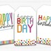 Printable Birthday Tags. Favor Tags. Not Editable. Three Different ...