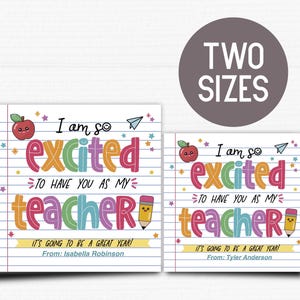 Printable Back to School Tag – "excited to Have You as My Teacher ...