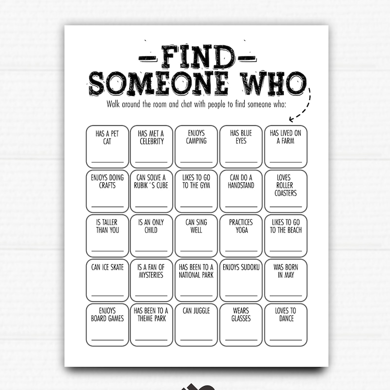 Find Someone Who Game - Etsy
