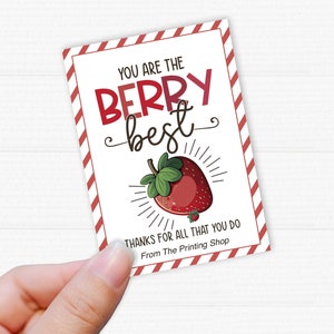 Printable Gift Tag. You Are the Berry Best. Teacher, Employee ...
