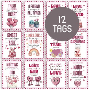 12 Groovy Retro Valentine’s Bible Verse Tags | Printable Christian Gift ...