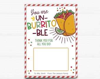 Printable Burrito Gift Card Holder - Etsy
