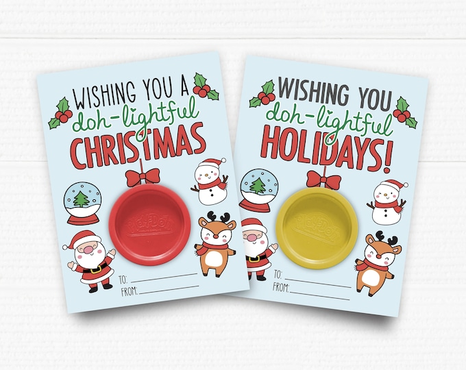 Play Doh Printable Cards. Happy Holidays. Merry Christmas. No Candy ...