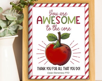 INSTANT DOWNLOAD | You Are Awesome to the Core Caramel Apple ...