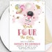 Editable Birthday Fourth Birthday Invitation. Reach Four the Stars ...