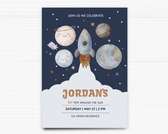 One Year Around the Sun Invitation - Etsy