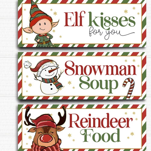 Santa Kisses Treat Bag Christmas Toppers Printable Christmas - Etsy