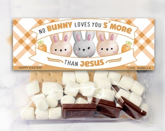 Easter S'more's Bag Treat Toppers, Easter Smore Favors, Christian No ...