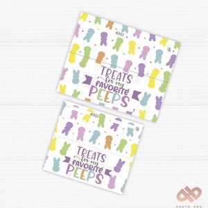 Treats for My Favorite Peeps Bag Topper. Two Sizes. 5x4 Inches and 4x3 ...