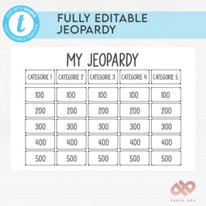 Printable Jeopardy. Fully Editable. Minimalist 24x36 - Etsy
