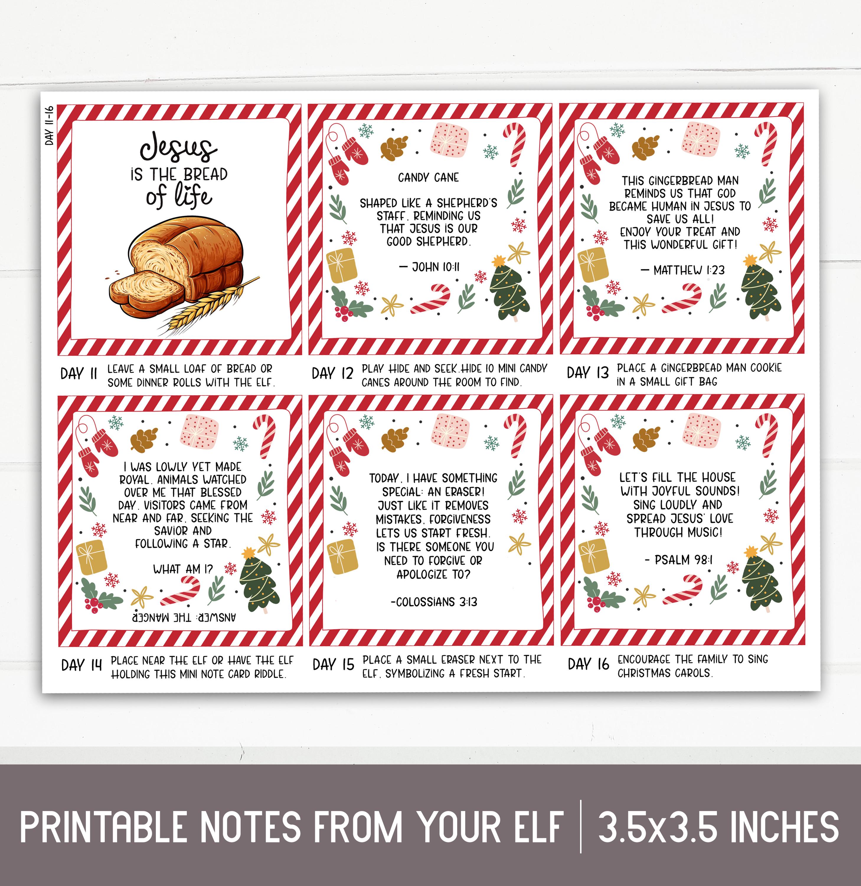 Printable Christ-centered Elf Kit - 24 Days of Elf Notes and Activities ...