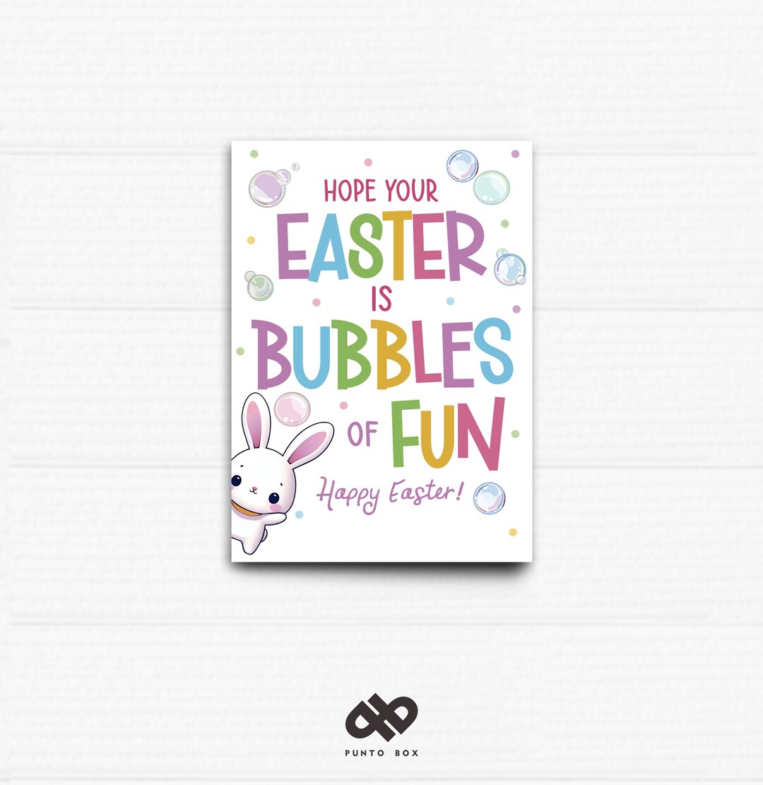 Printable Kids Easter Favor Tag – "hope Your Easter is Bubbles of Fun ...