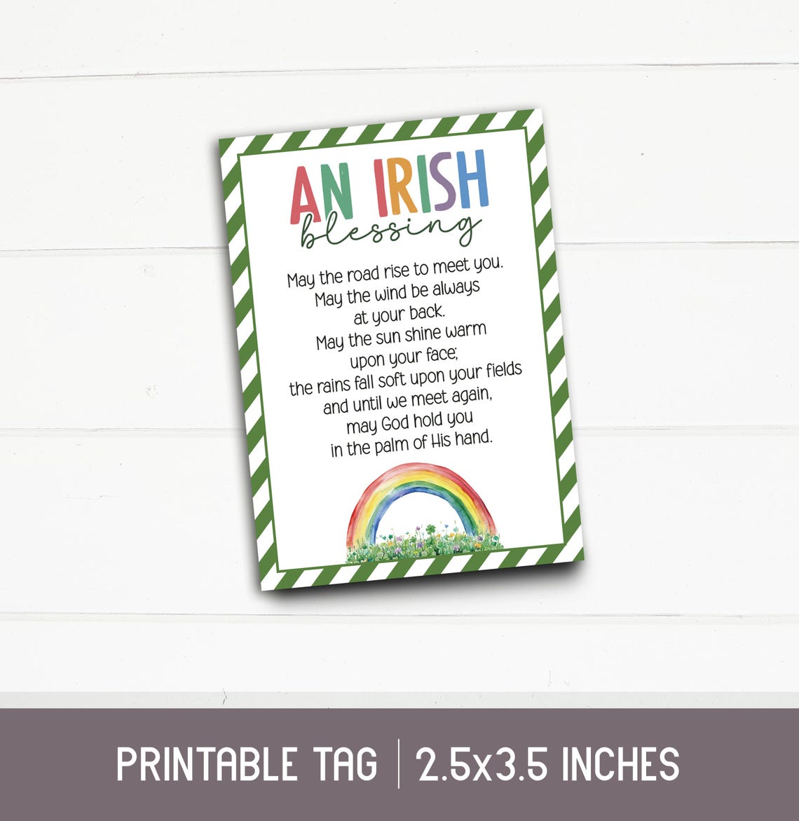 Irish Blessing Printable Tag – St. Patrick’s Day Gift, Instant Download ...