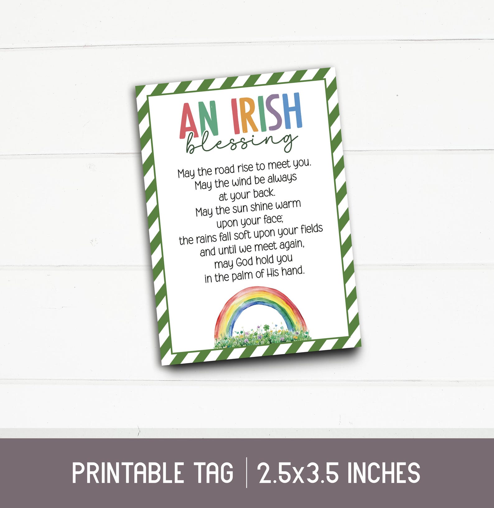 Irish Blessing Printable Tag – St. Patrick’s Day Gift, Instant Download ...