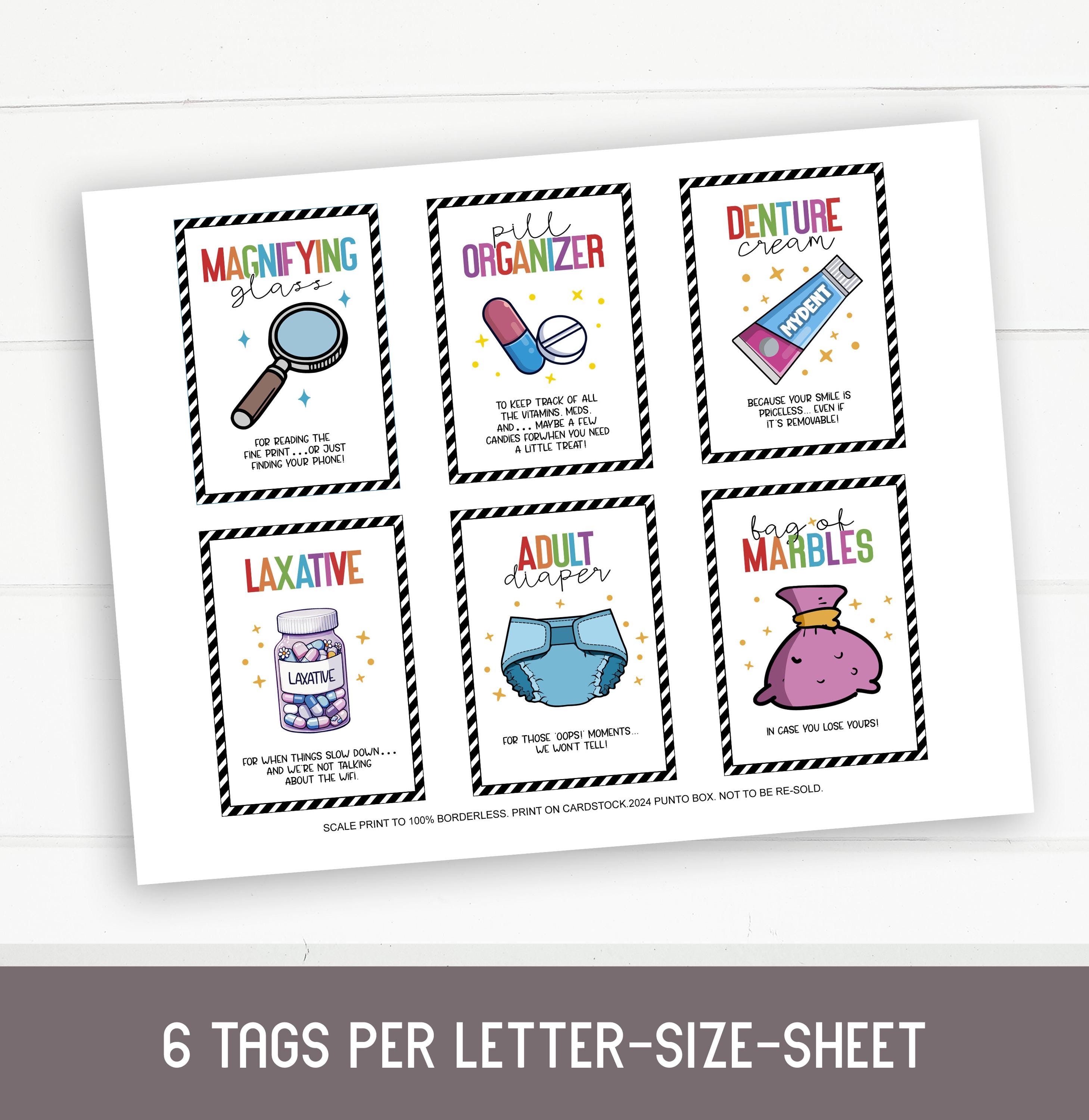 Printable Senior Survival Kit Tags. Over the Hill. Birthday Gift Tag ...