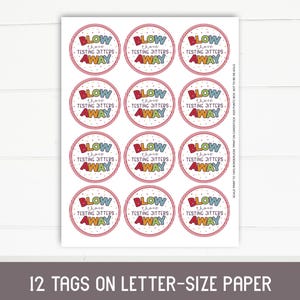 Blow Those Testing Jitters Away Tag – Printable Testing Day Favor Tag ...