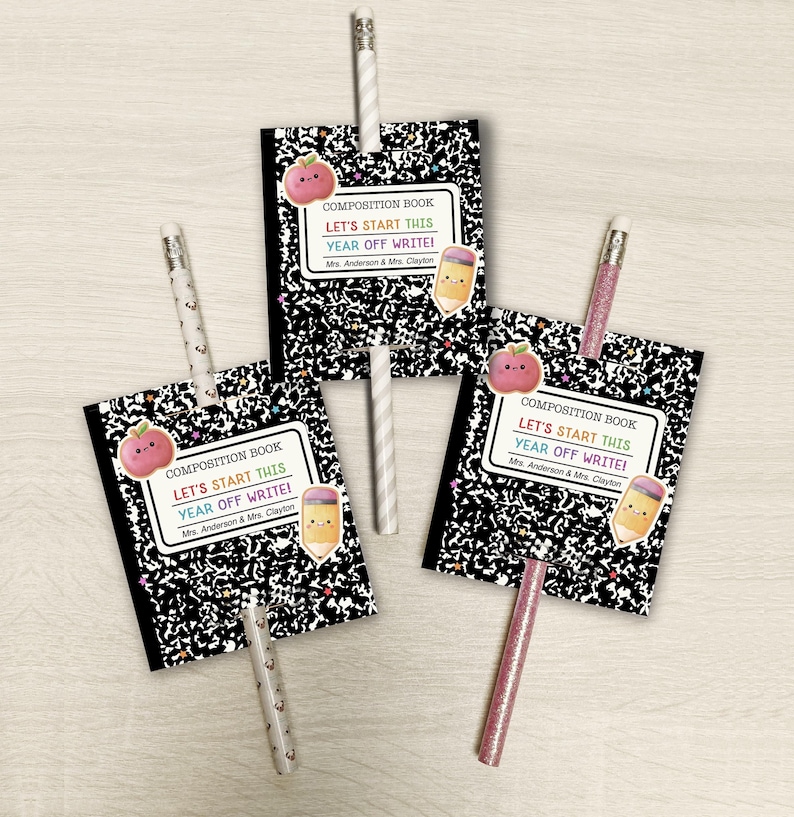 Printable Back to School Pencil Topper. Back to School Tag. Composition ...