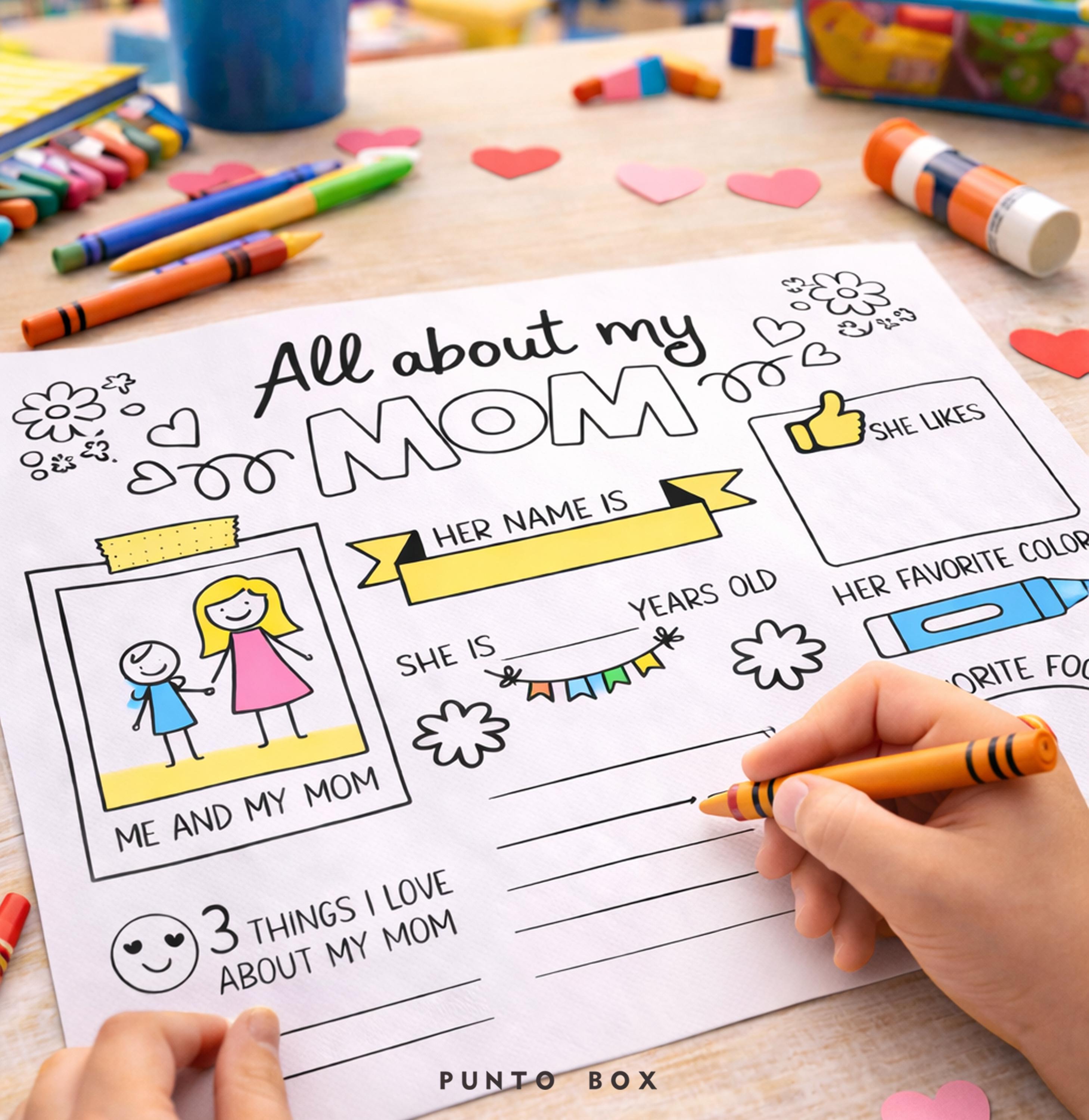 All About My Mom Printable Coloring Card | Mother’s Day Activity | A4 ...
