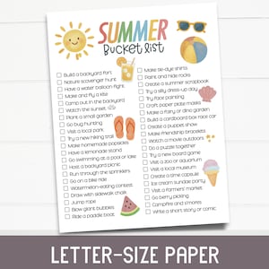 Summer Bucket List Printable for Kids – Editable & Pre-filled Versions ...