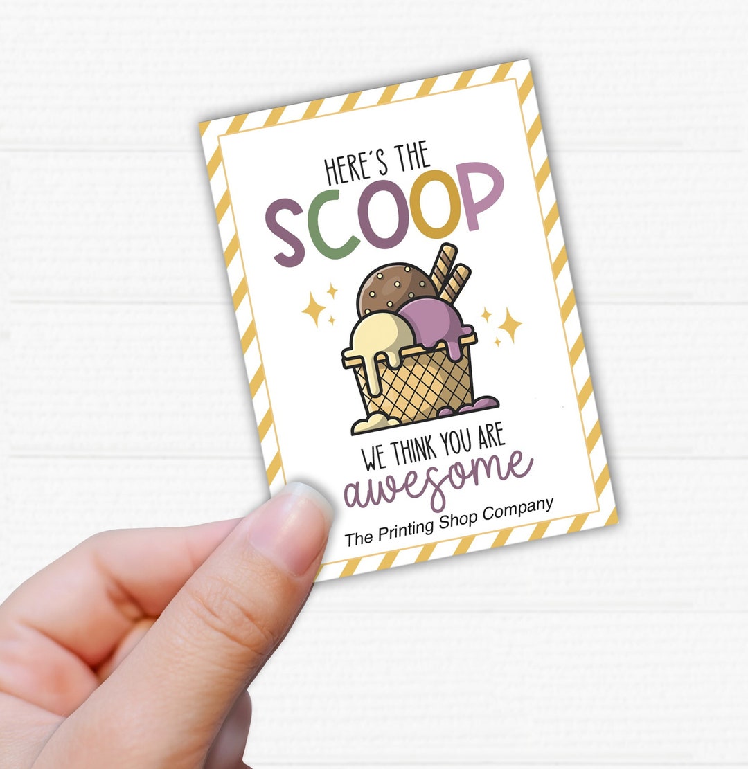 Printable Gift Tag. Here is the Scoop. You Are Awesome. - Etsy