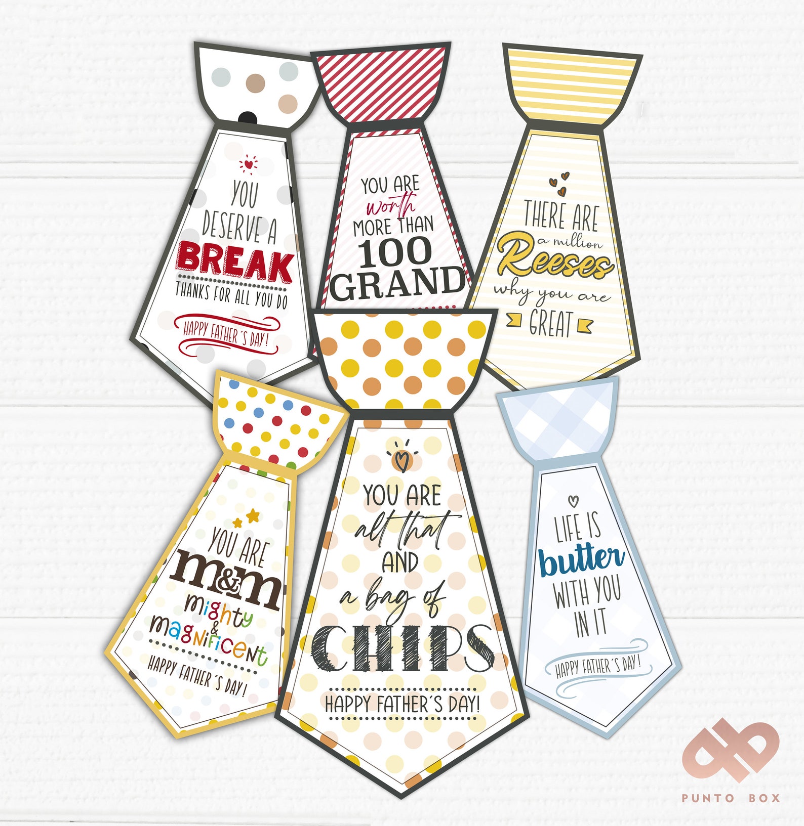 Printable Fathers Day Chocolate Tie Tags. Six Different Tags. - Etsy