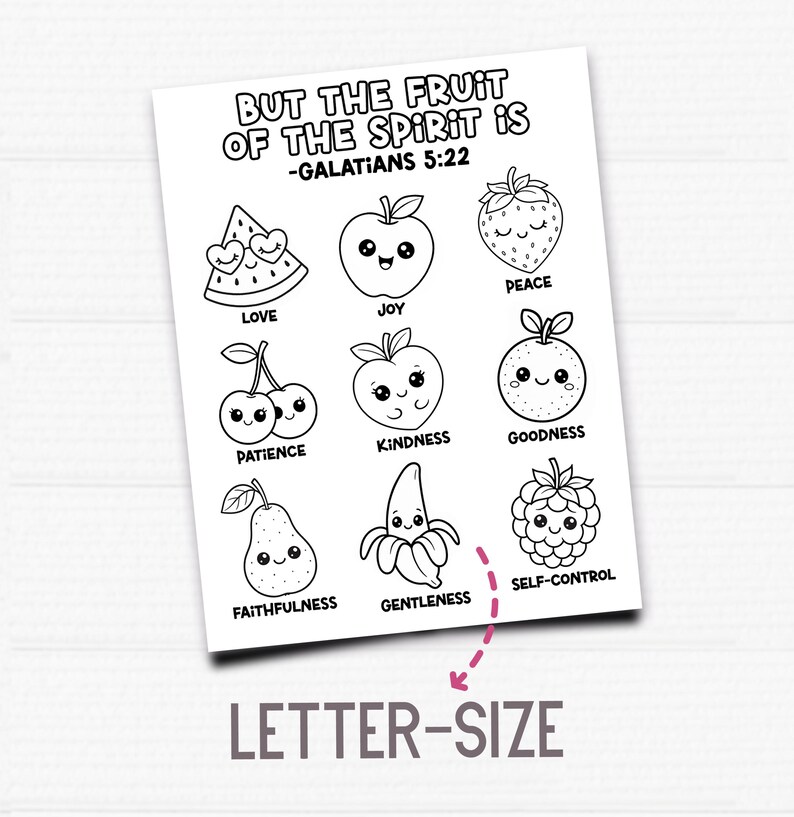 Printable Fruit of the Spirit Coloring Page & Activity Sheet ...