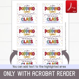 Printable Back to School– "popping With Excitement" – Instant Download ...